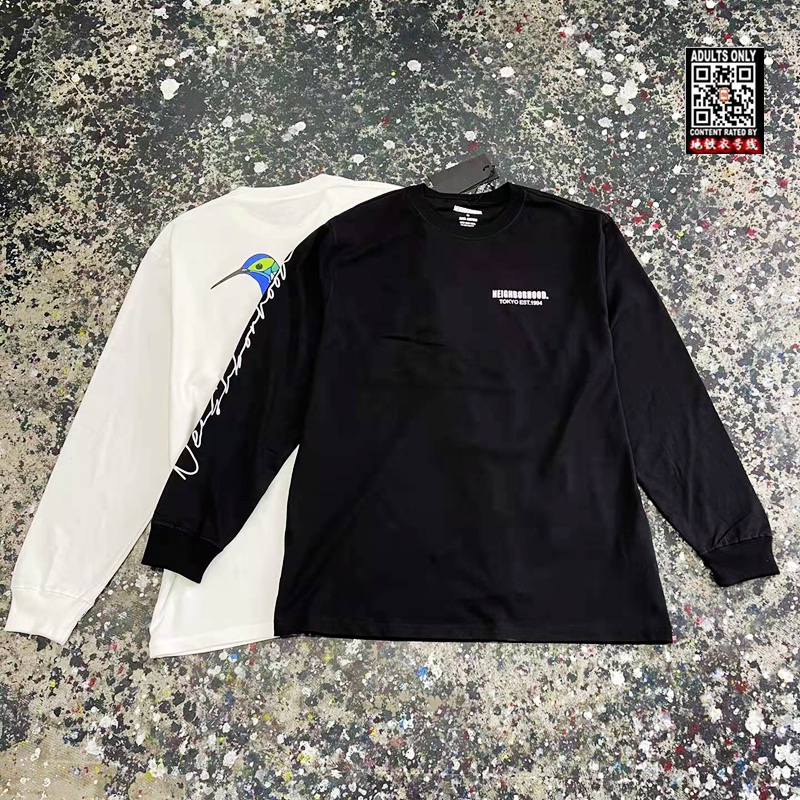 NEIGHBORHOOD bird monogram monosleeve print men's and women's cotton ...