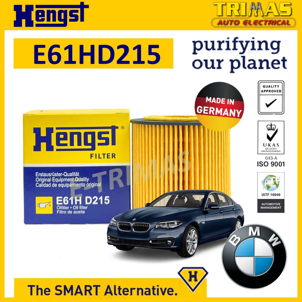 HENGST Oil Filter BMW 5 F10 F11 F07 Engine N20 N52 N53 N55 2009-2017 ...
