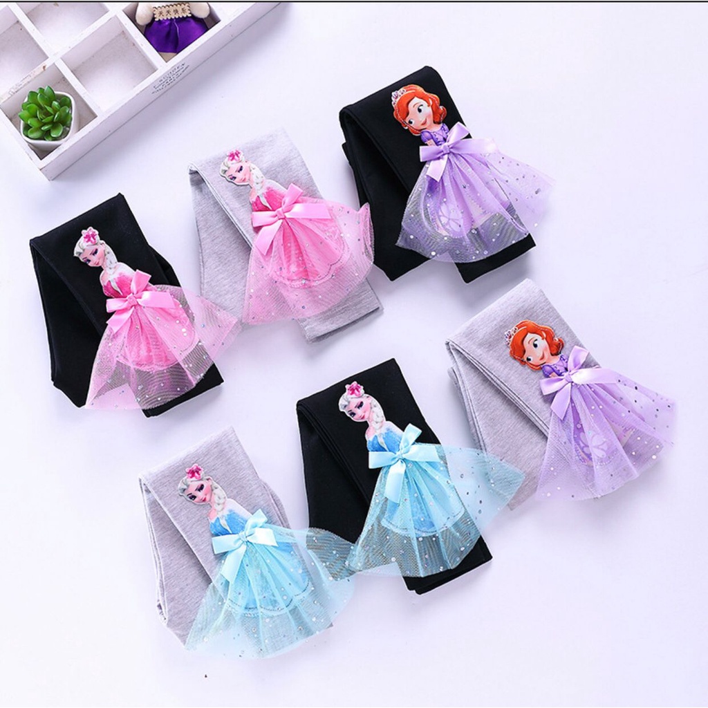 (Ready Stock) 3D Frozen Design Disney Kids Girls Long Pants Legging ...