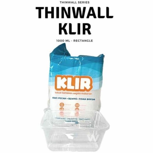 Thinwall KLIR 1000 ml RECTANGLE - ANTI CRACK - Lunch box contains 25 ...