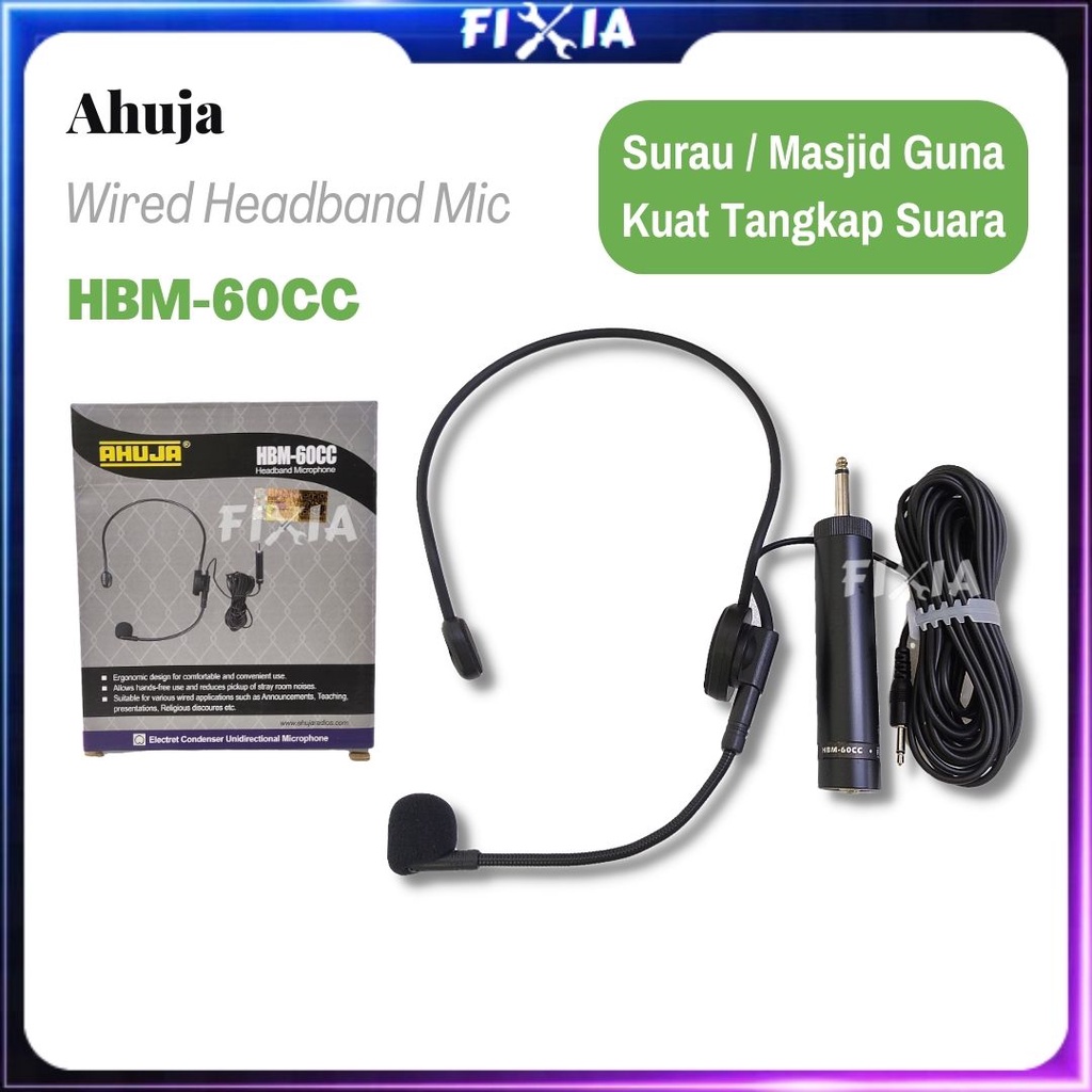 Ahuja HBM-60CC Headband Headmic Headset Microphone Mic Mikrofon Gantung ...