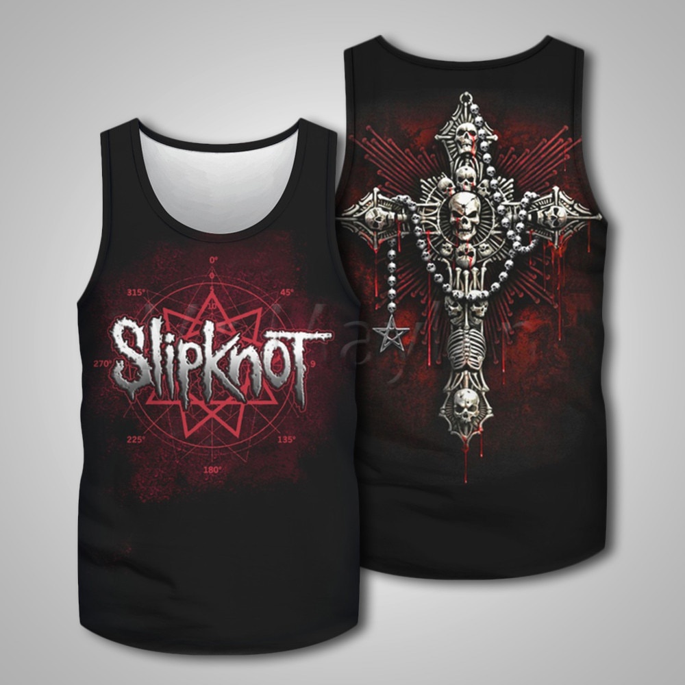 3D Print Rock Band Slipknot Skulls Black Tank Top Men Casual Vest ...