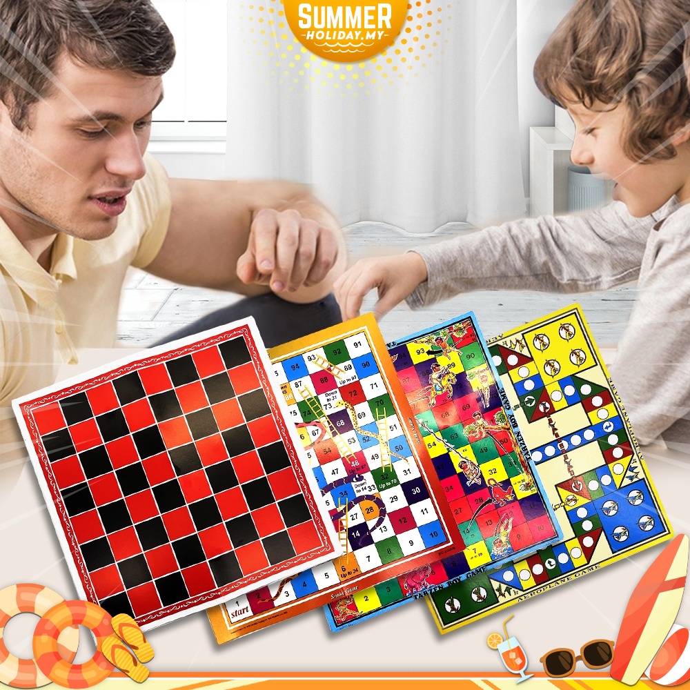 Family Friendly Traditional Mainan Papan Boardgame Card Dam Draughts ...