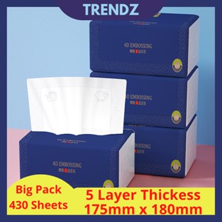 4D Embossing Big Pack Soft Facial Bamboo Tissue Paper 430 sheets 5 Ply ...