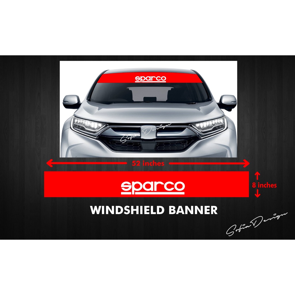 Car Front Windshield Banner Decal Sticker / SPARCO / Machine Cut Vinyl ...