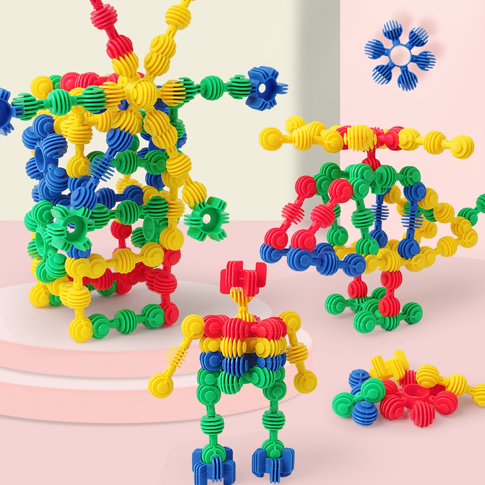 Star Flex Kids Building Blocks STEM Toys, Create Puzzle Straw Sets That ...