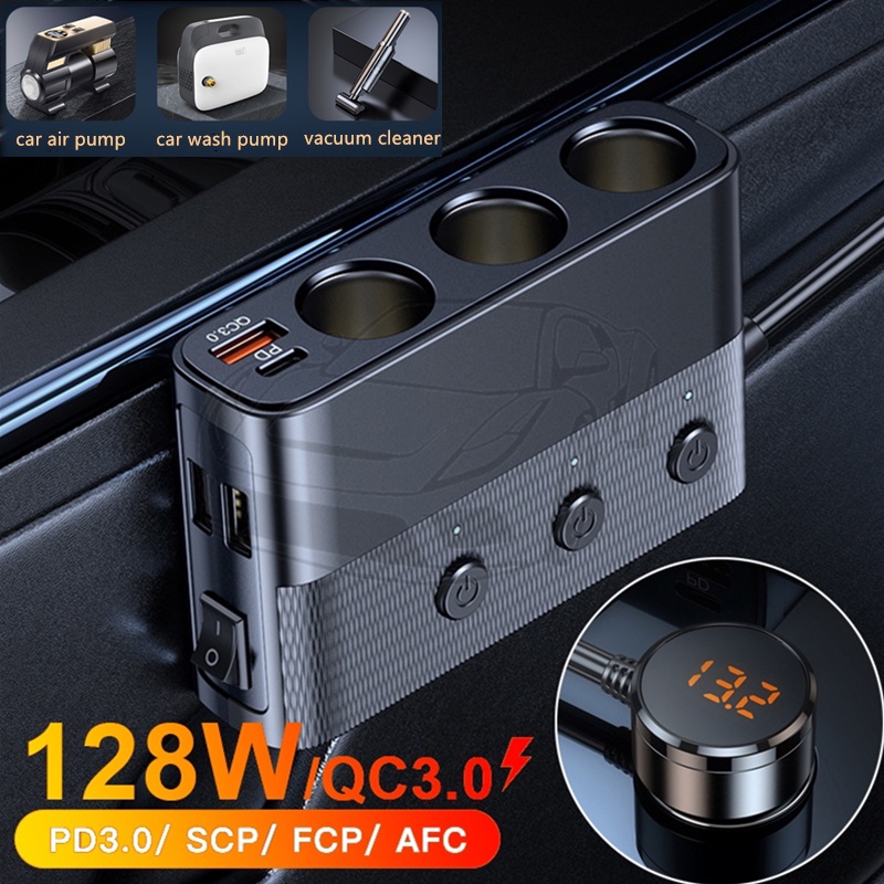 Multifunctional USB Car Charger 128W High Power 12V/24V Car Splitter ...