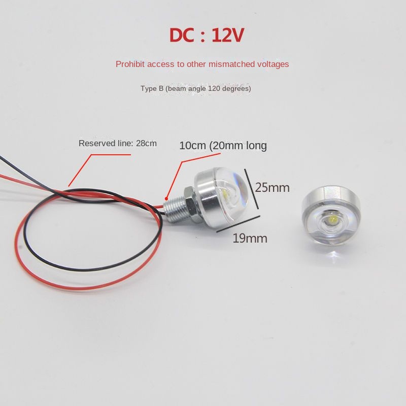 LED Highlight 1W Lamp Bead DC 3V/5V12V/24V Small Spotlight DIY Holder ...