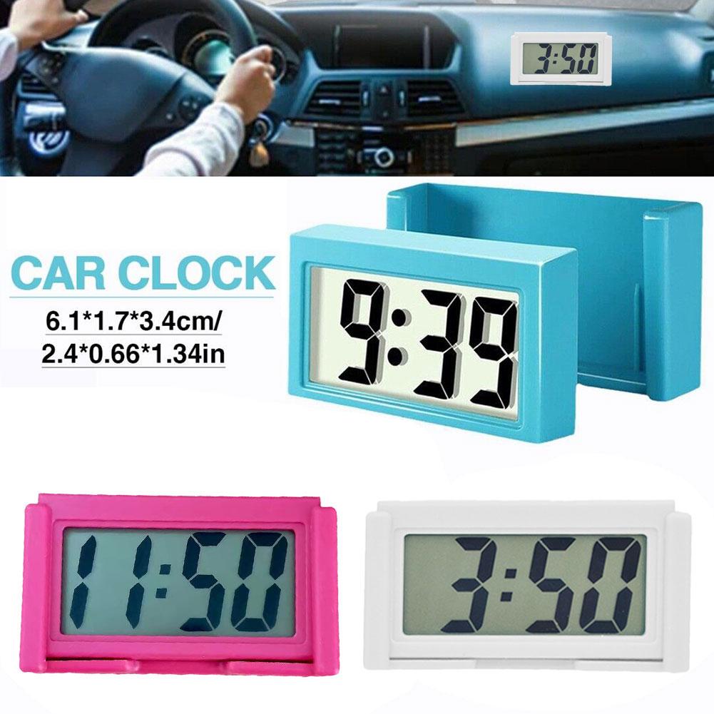 Mini Car Dashboard Digital Clock Vehicle Self-Adhesive Clock With LCD ...