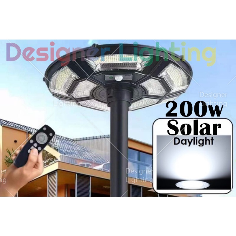 200w Solar Led Sensor Outdoor [3 Meter Pole] Lamp Landscape Light Lampu ...