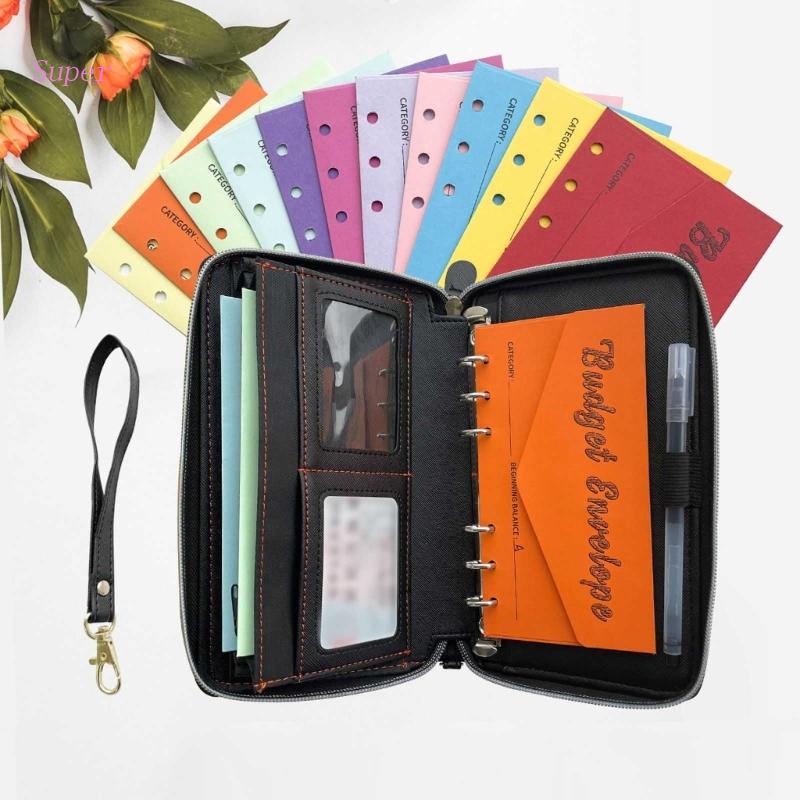 Best Portable Budget Kit with 12 Pcs Cash Envelopes Leather Wallet for ...