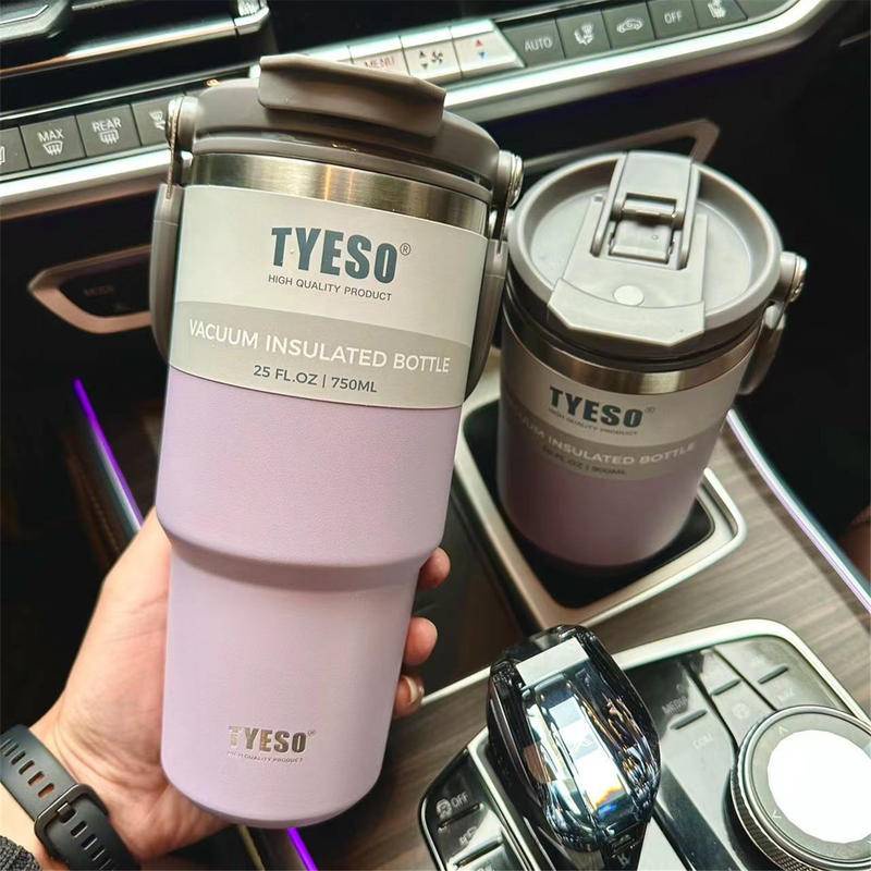 Tyeso Tumbler with Handle 600mL/750mL/900mL/1050mL/1200mL Stainless Steel Double Layer Insulated ...