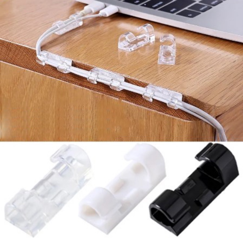 Self-adhesive Cable Organizer Clips / Office Desktop Wire Manager Cord ...