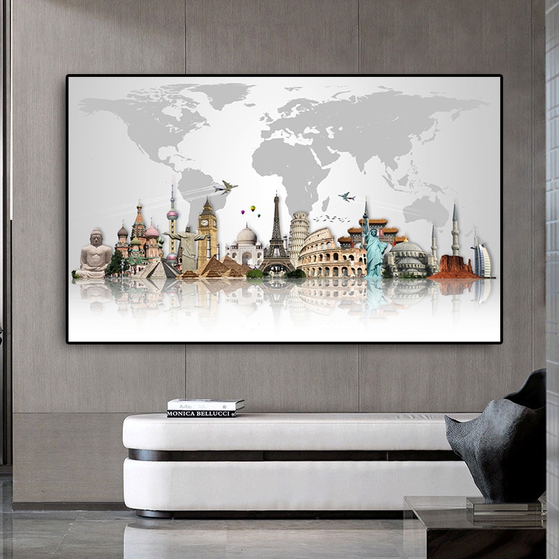World Famous Building Posters and Prints Wall Art World Tourist ...