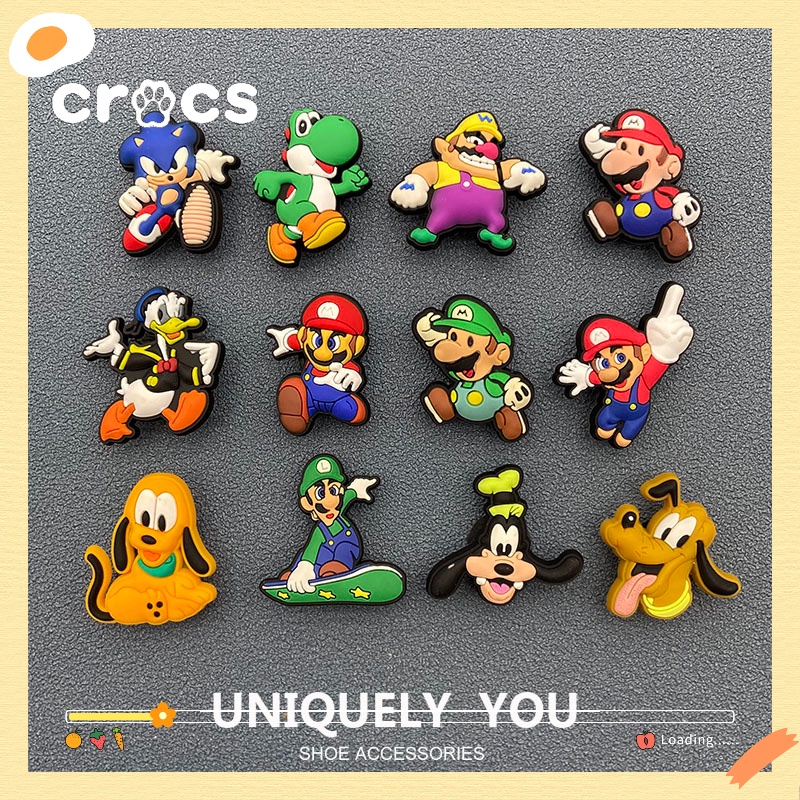 crocs jibbitz charms SUPER MARIO 5-PACK DIY jibbitz crocs charm sonic ...