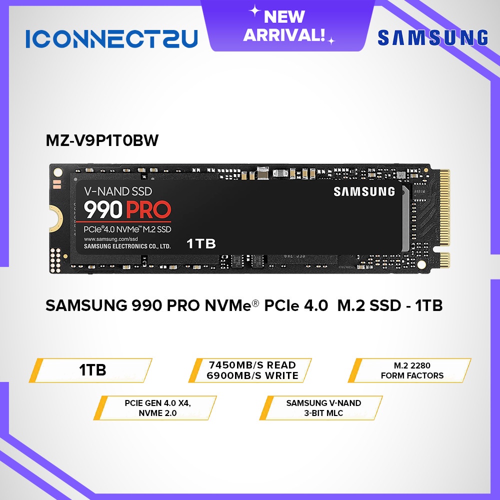 Samsung 990 PRO NVMe M.2 SSD 1TB - MZ-V9P1T0BW | Shopee Malaysia