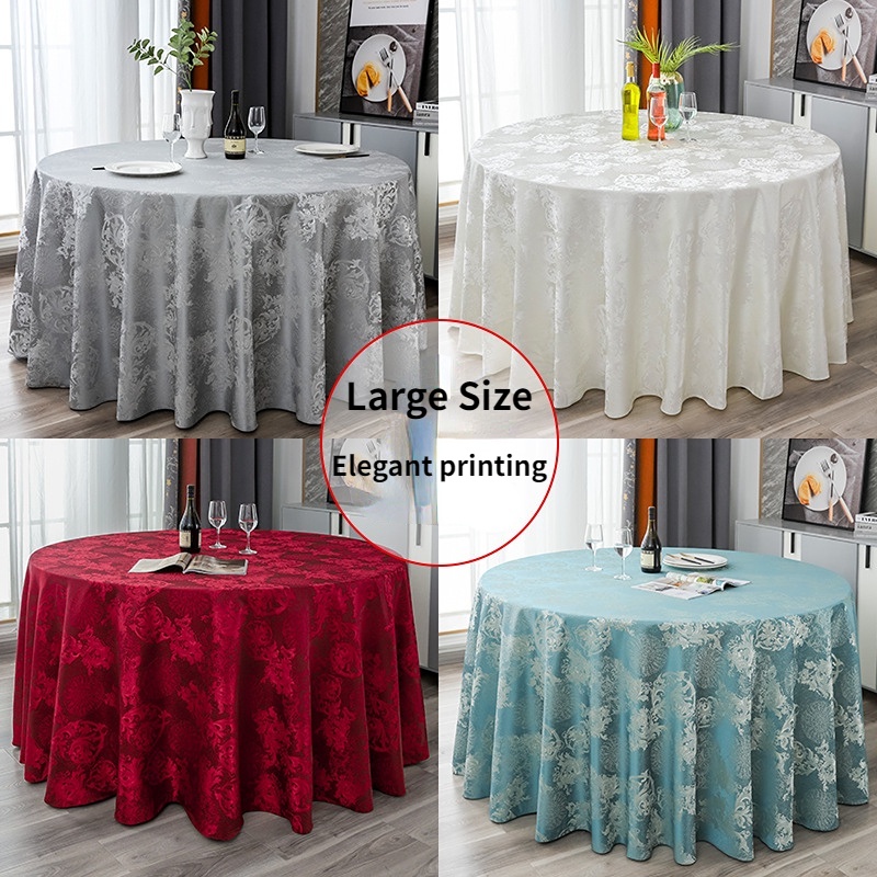 Large Size Table Cloths Cover 高档提花桌布 Thick Round Table Cloth For ...