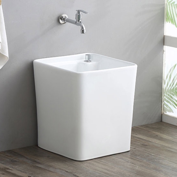 Ceramic Mop Pool Bucket Bathroom Balcony Mop Basin Washing Mop,White ...