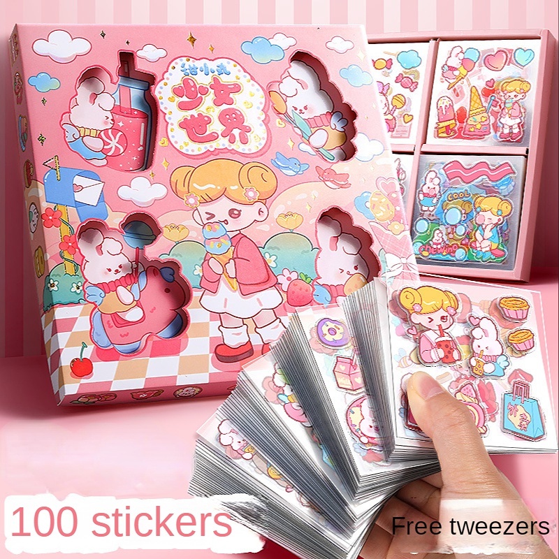 Creative Hand Account Stickers Set Cute Stickers Hand Account Set Girls ...