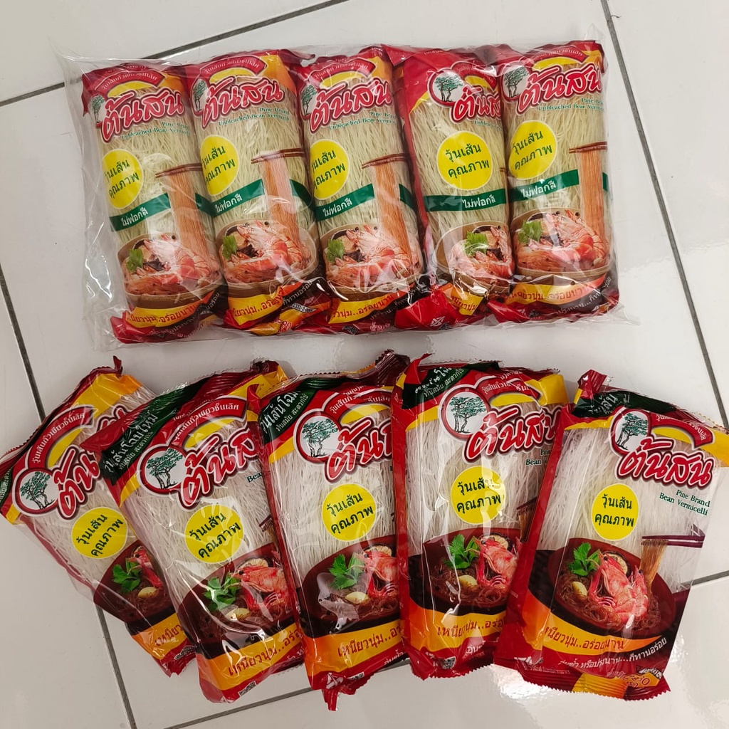 泰国冬粉 泰国绿豆冬粉 Pine Brand Unbleached Bean Vermicelli Thailand Pine Brand ...