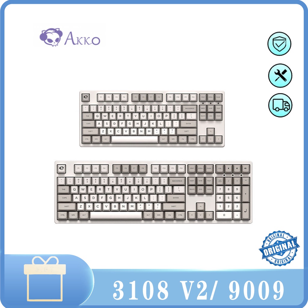 Akko 3108 V2 9009 Vintage Full Size Mechanical Game Keyboard Wired 108 ...
