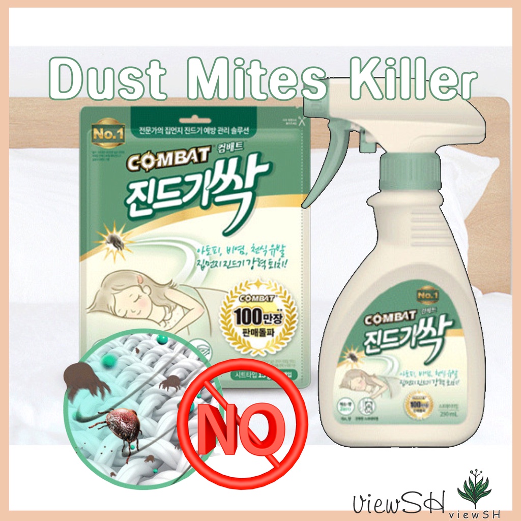 [Combat] Super Stong Dust Mite Killer Spray 290ml, Sheet 4ea, Dust Mite Remover, Dust Mite ...
