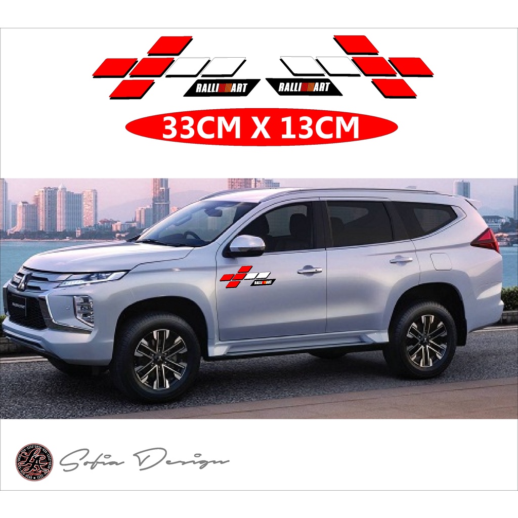 x2 MITSUBISHI RALLI ART FRONT DOOR DECALS CUT OUT VINYL STICKER ...