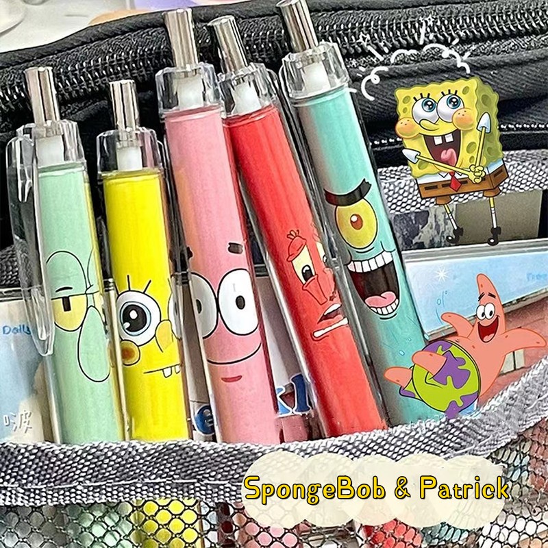 Cartoon SpongeBob SquarePants Gel Pen Cute Patrick Star 0.5mm Black Ink ...