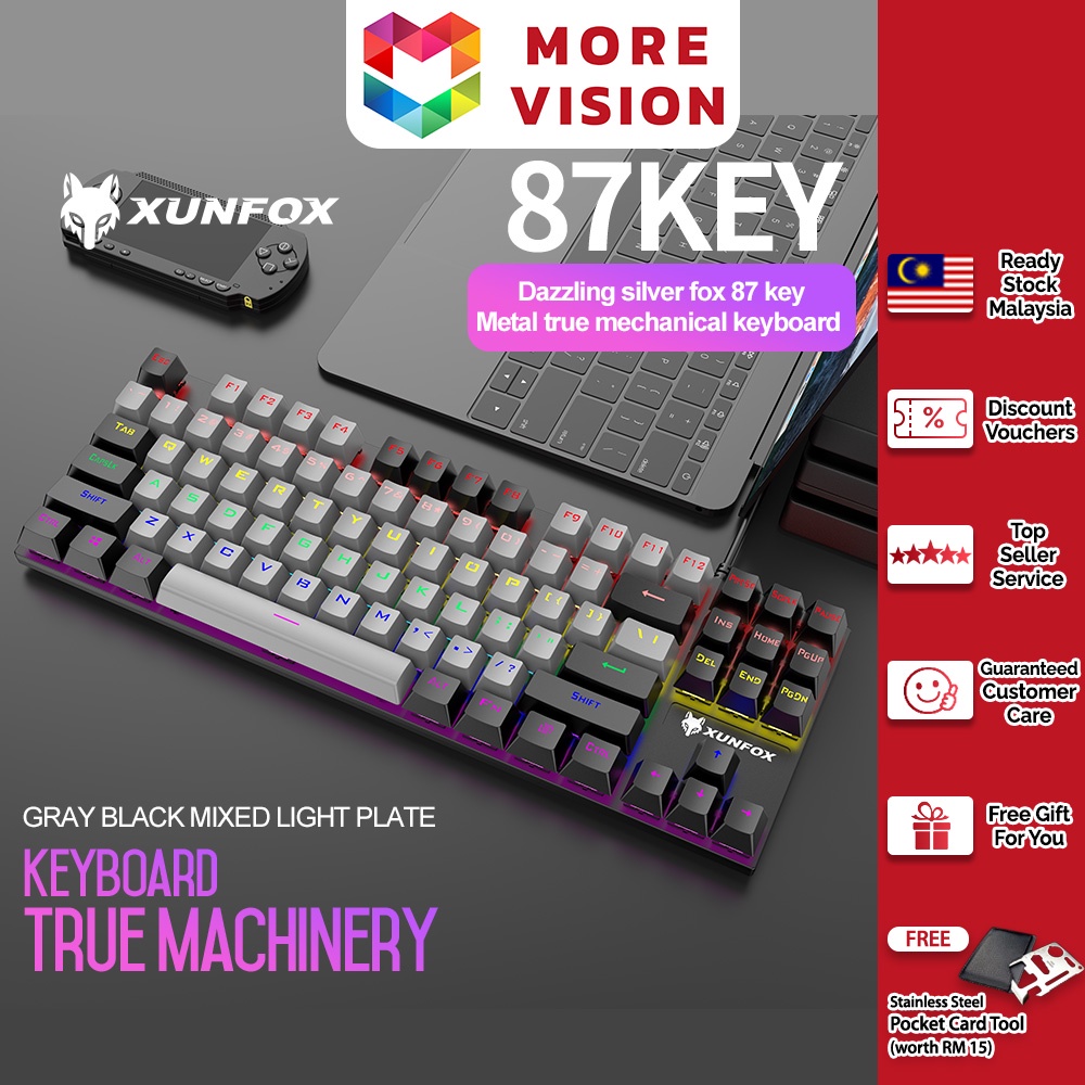 XUNFOX K80 K10 Gaming Mechanical Keyboard USB Luminous RGB Light Color ...