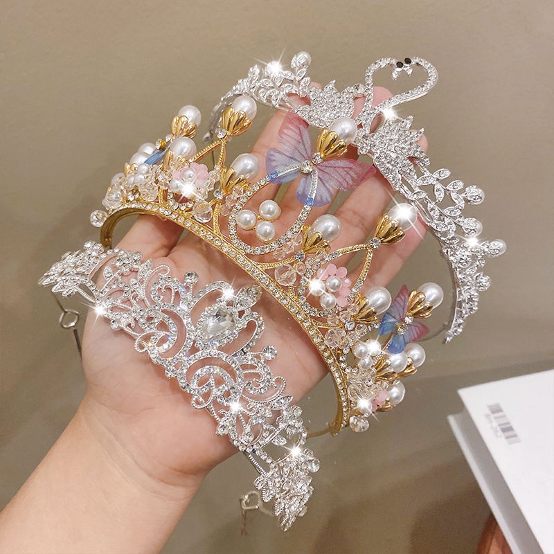 Princess Crown Headdress Children's High-End Crystal Headband Girls ...
