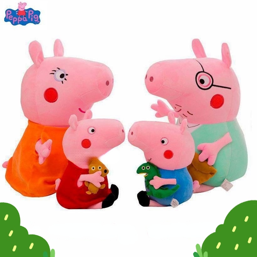 4-piece Peppa Pig Page George Pink Plush Animal Toy Cartoon Family ...