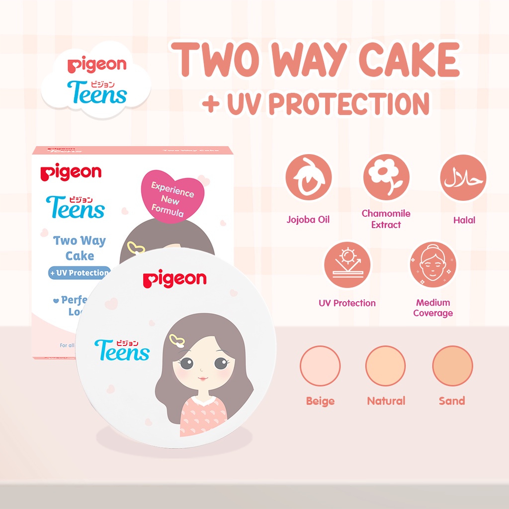 Original Pigeon Teens Two Way Cake 14Gr/solid Powder Contains ...