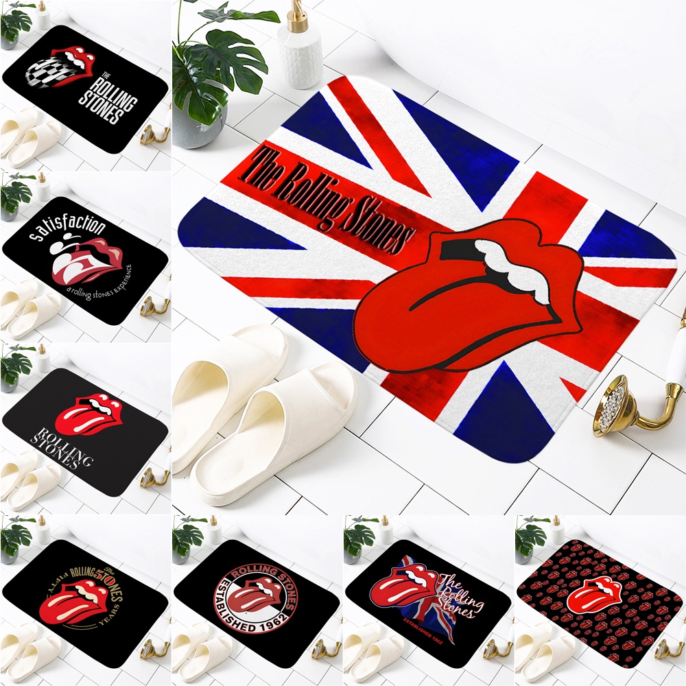Door Mat Rolling Stones Logo Slip-resistant Rugs Pad Bathroom Shower ...