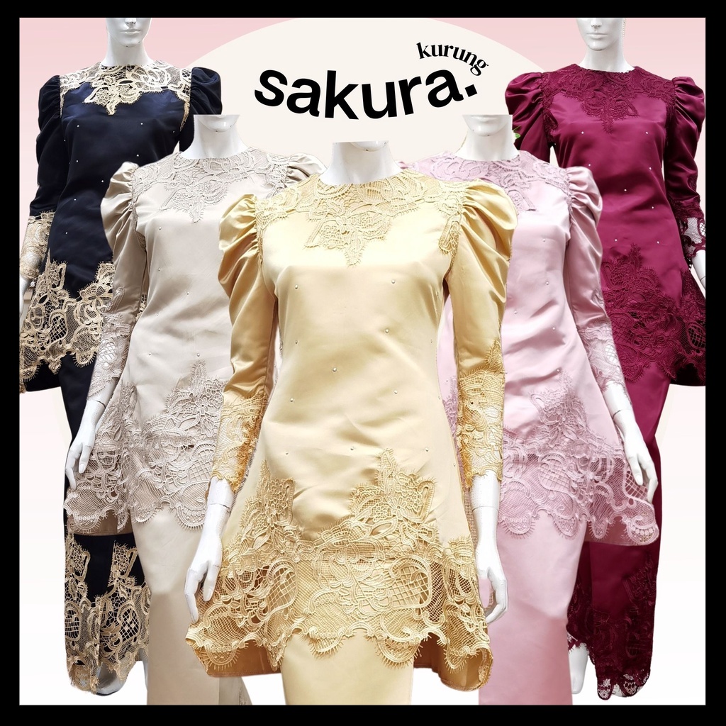 Raya 2023 Sakura Puff Mini Kurung Moden Baju Tunang Nikah Kahwin Kurung ...