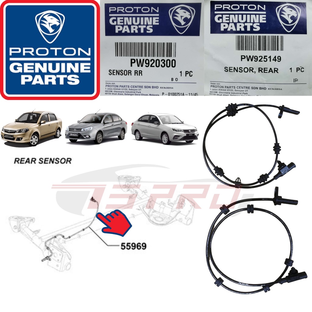 Proton New Saga VVT BLM FLX Genuine Rear Wheel ABS Sensor Tayar ...