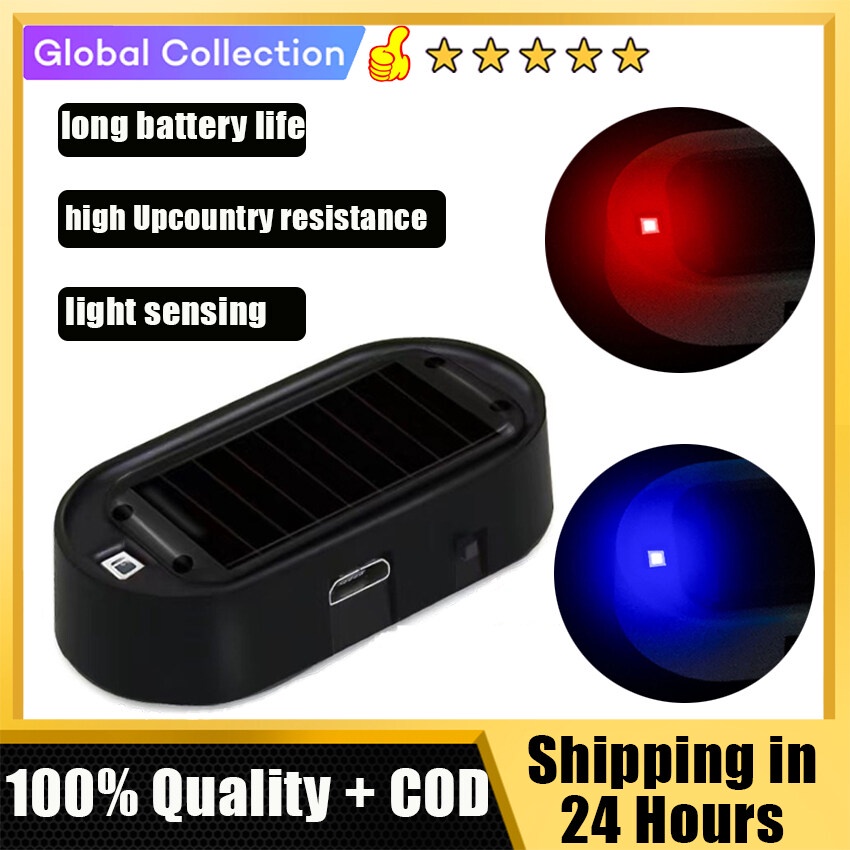 New Car Fake Security Light Solar Powered Simulated Dummy Alarm ...