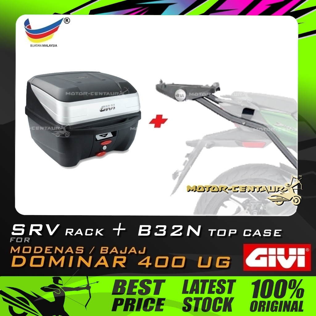 SET KOMBO KOTAK/BOX GIVI B32 B32N TOP CASE + MODENAS DOMINAR 400 UG (V2 ...
