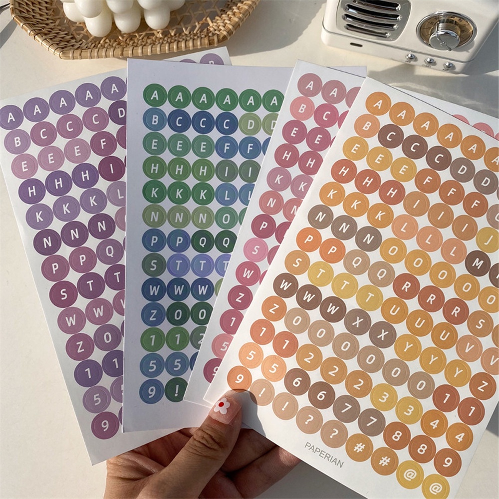 1 Sheet Colorful English Letters Sticker Cute Gradient Numbers Alphabet ...