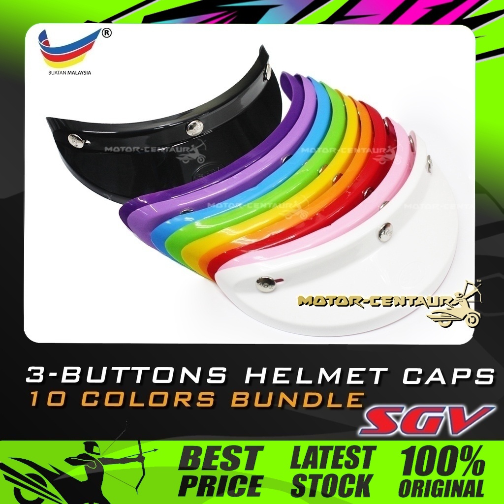 SGV 3-BUTTONS COLOR HELMET CAP BLACK, WHITE, PINK, RED, ORANGE, YELLOW ...