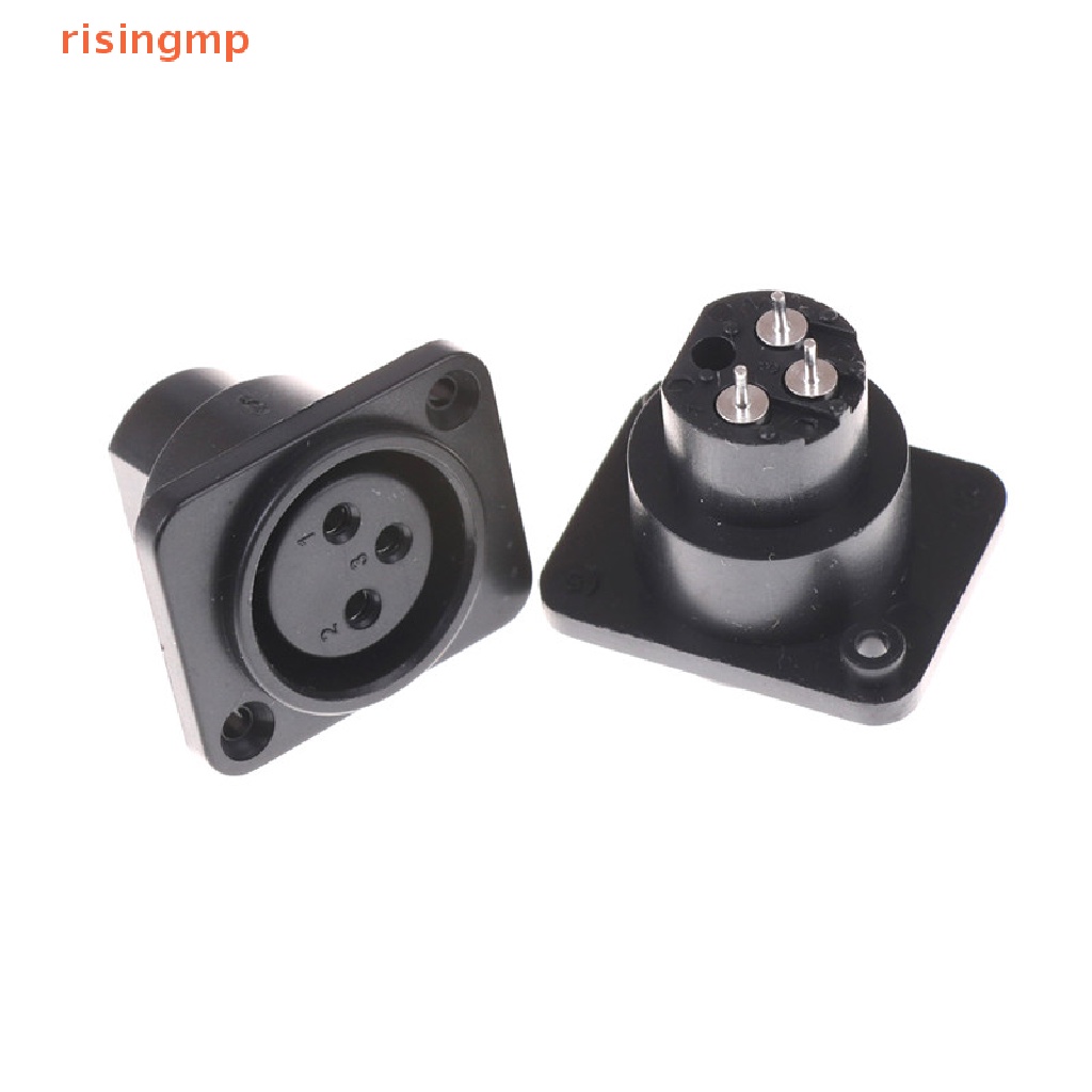 [risingmp] 2pcs XLR Female Jack 3 Pin 3-Pole Panel Mount Chassis Socket ...