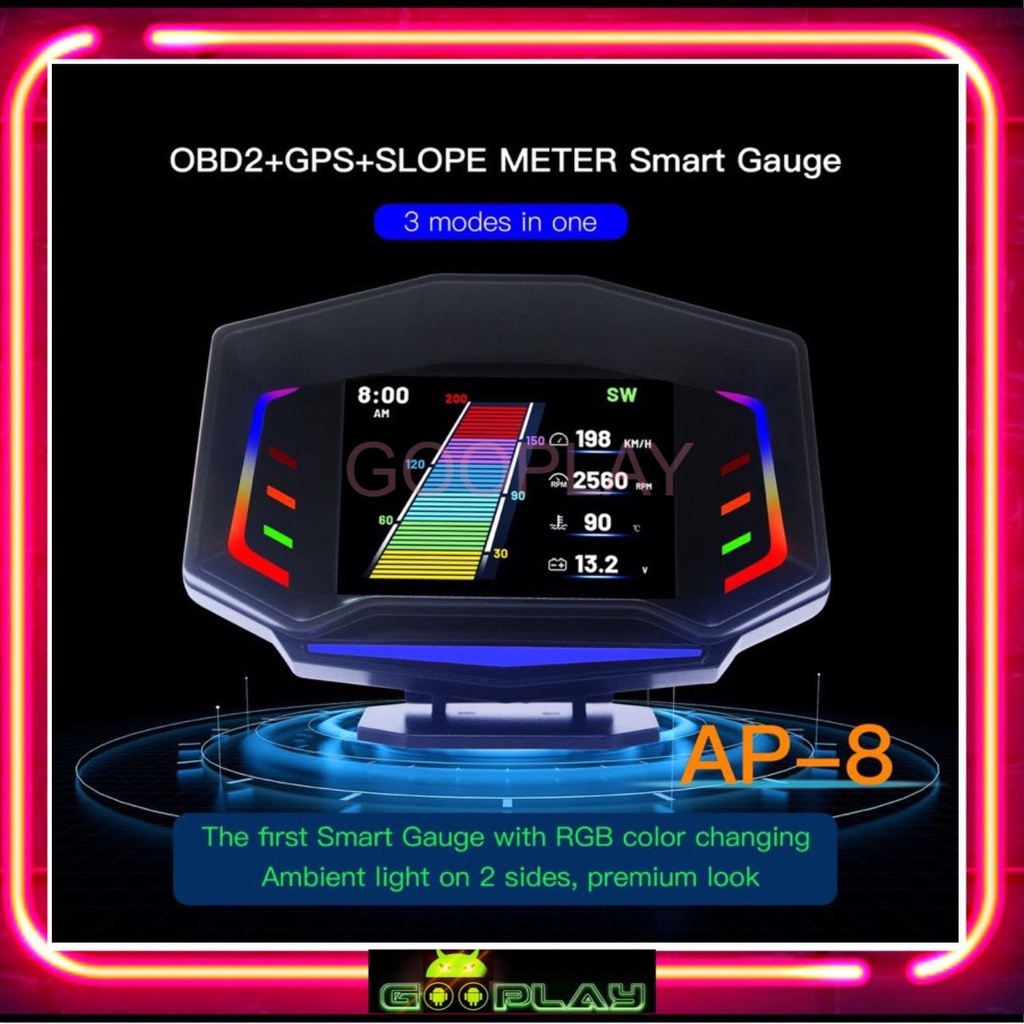 🔥NEW VERSION 🔥AP-8 +GPS OBD2 Meter Smart Gauge HUD Display LCD GPS Toyota Perodua Proton Honda ...