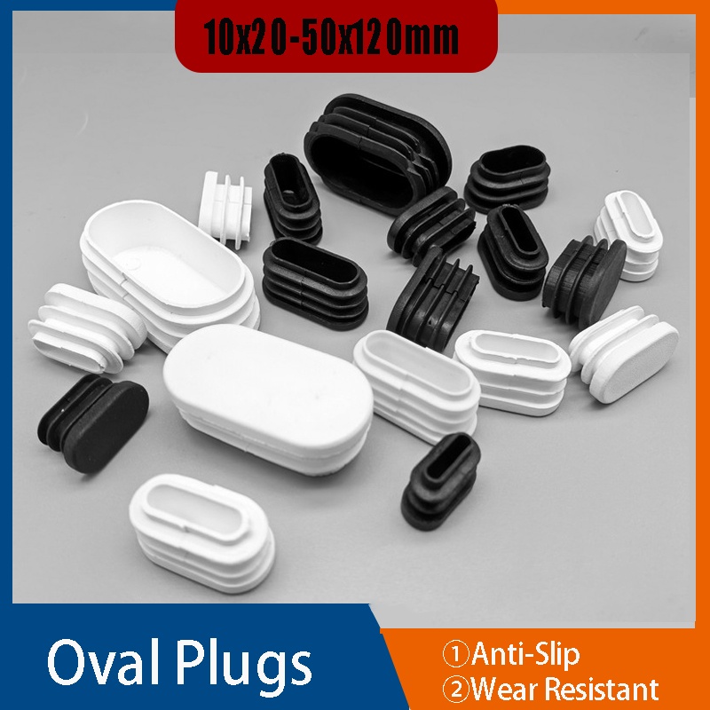 Oval Plastic Plugs Square Tube Stainless Steel Inner Plugs Black White ...