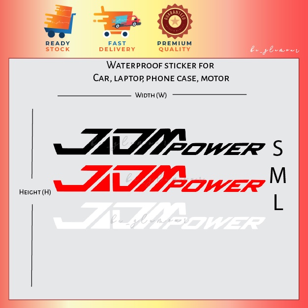JDM Power Sticker Reflective honda gtr type r stiker supersports ...