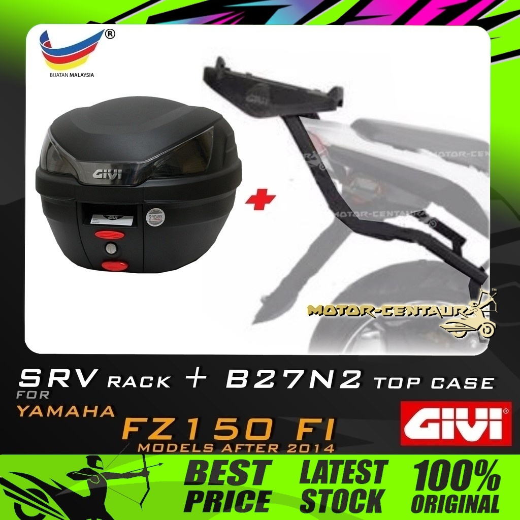 SET KOMBO KOTAK/BOX GIVI B27 B27N2 TOP CASE + YAMAHA FZ150 FI (MODEL AFTER 2014) SRV SPECIAL ...