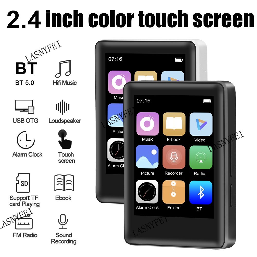 MP3 MP4 Bluetooth 5.2 Player 2.4 Inch Touch Screen MP4 MP5 Video ...
