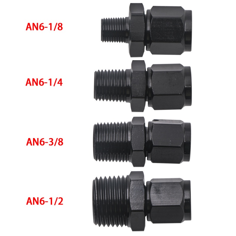 AN6 Female to 1/2 1/4 1/8 3/8 NPT Male Swivel Adapter Fitting Aluminum ...