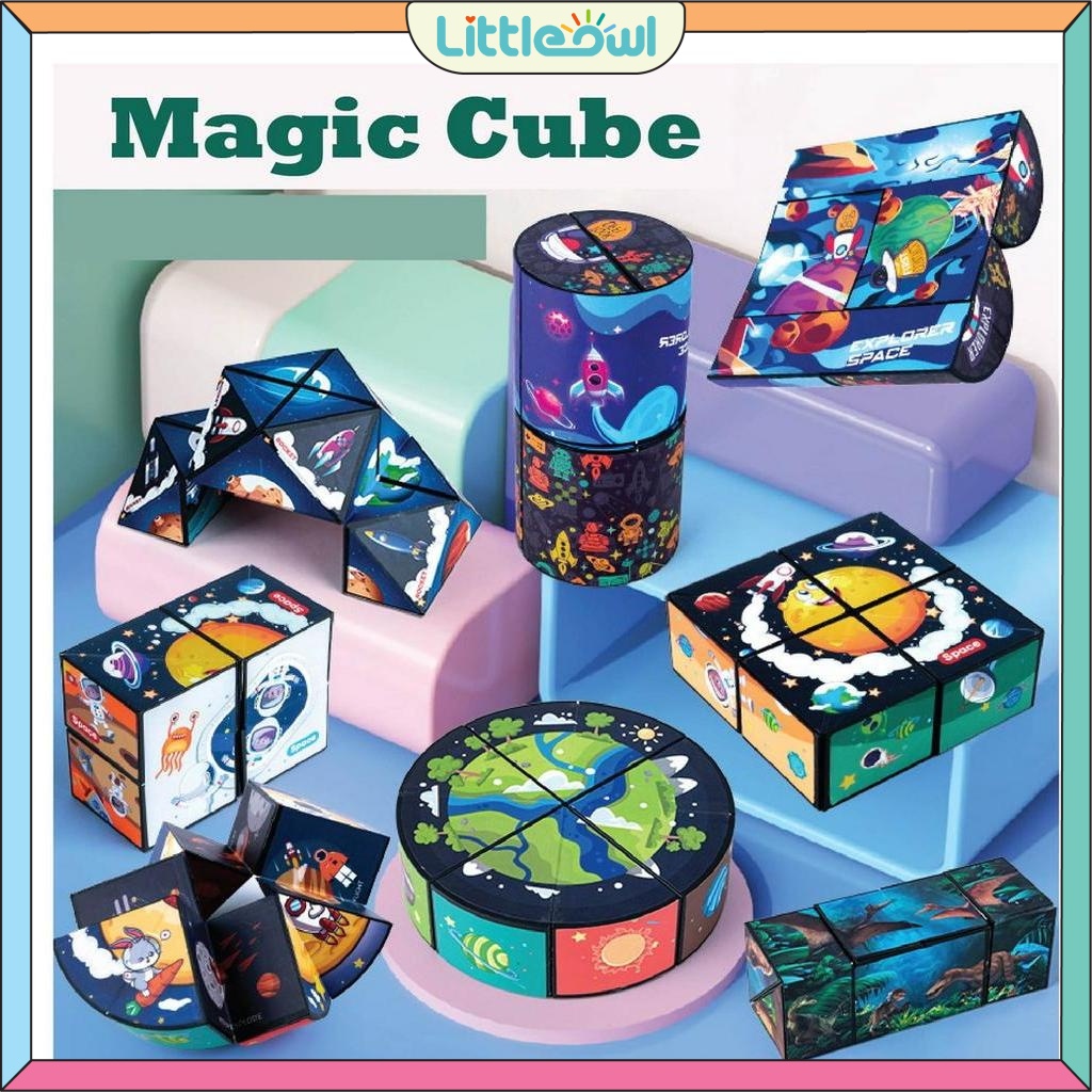 Baby Cartoon 3D Magic Cube Magnet Fidget Toy Kids Puzzle Cube Toys ...