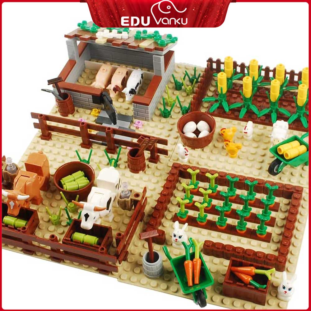 Farm Field Animal Building Blocks Toy MOC Creator Farmland Building Kit ...