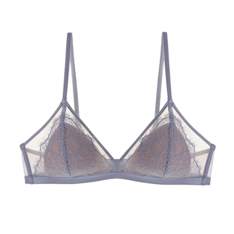 French Style Wireless Bra Set Lace Small Breast Bra Thin Female Sexy ...
