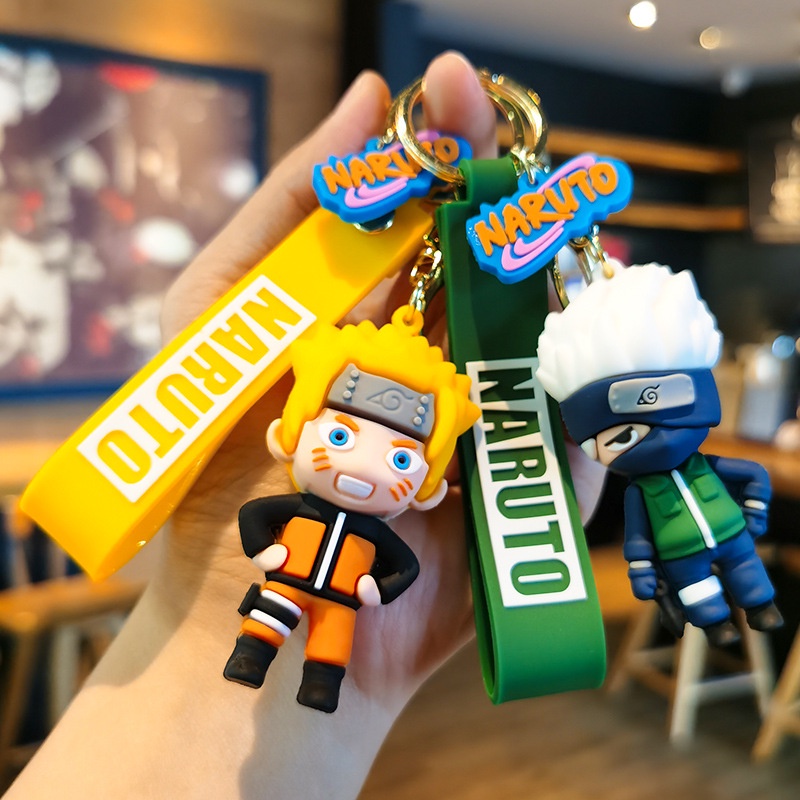 Cartoon Cute pvc Naruto Key Ring Charm Keychain Doll Pendant Keychain ...